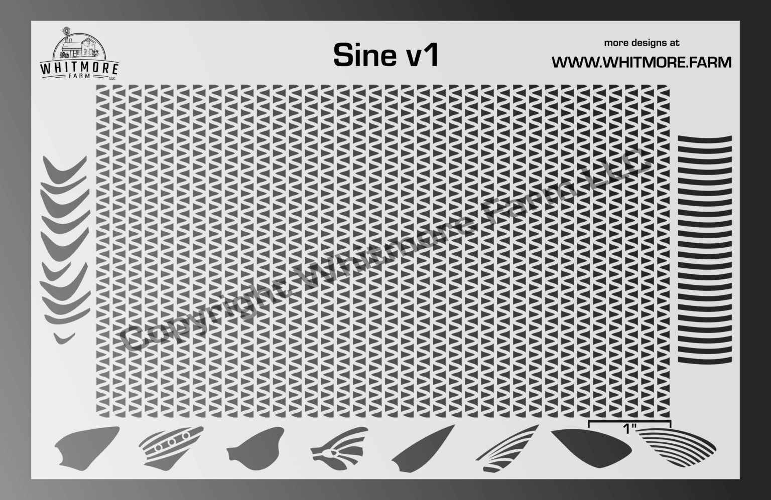 Sine v1 Mesh Fishing Lure Airbrush Stencil - Whitmore Farm