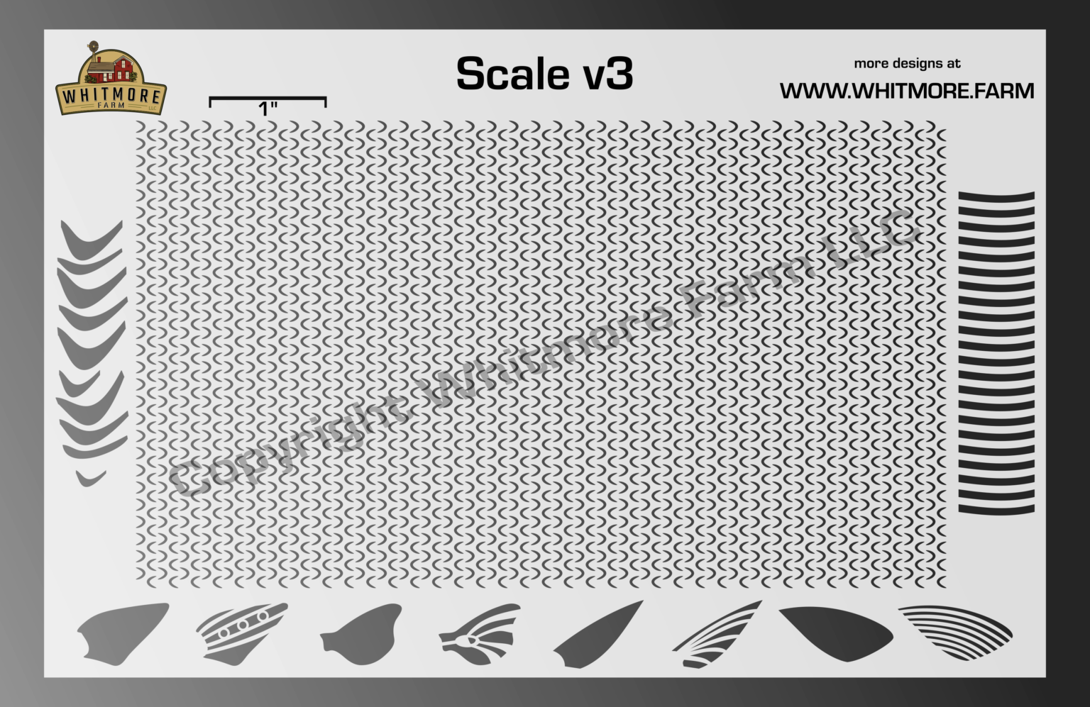 Scale v3 Mesh Fishing Lure Airbrush Stencil - Whitmore Farm