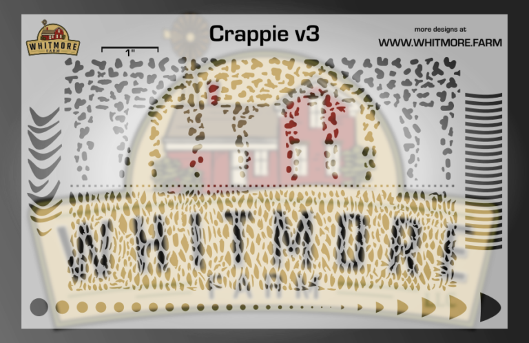 Crappie v3 Mesh Fishing Lure Airbrush Stencil - Whitmore Farm