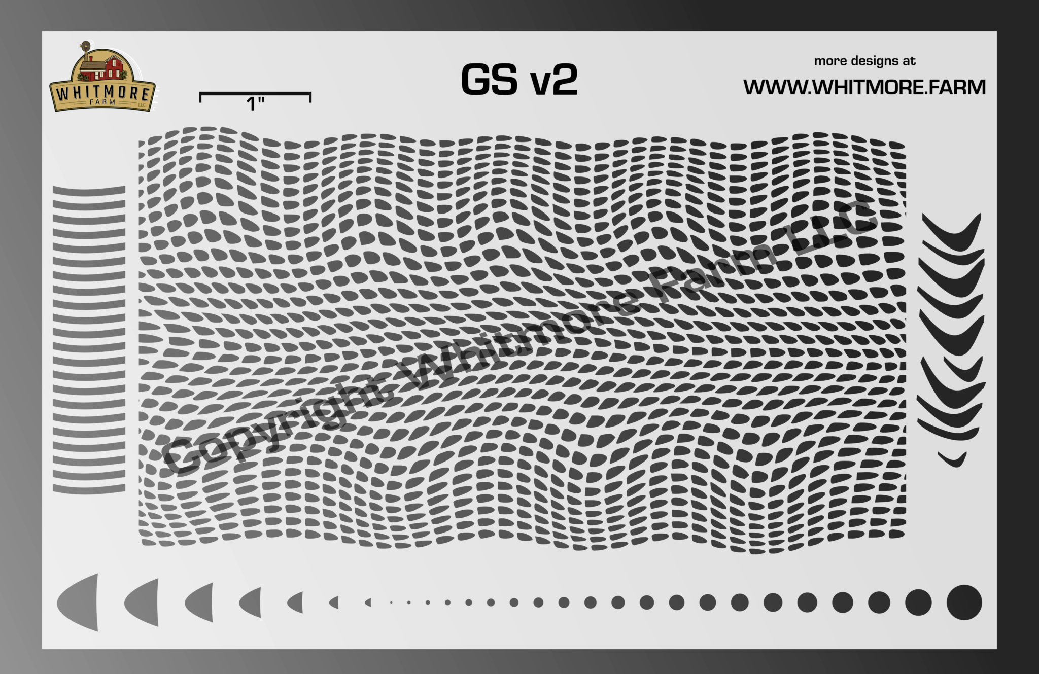 GS v2 Mesh Fishing Lure Airbrush Stencil - Whitmore Farm