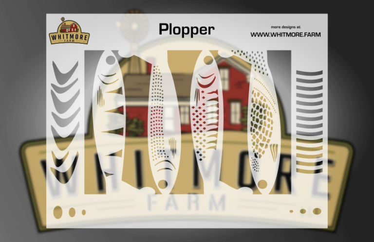 Whopper Plopper v1 90mm/110mm Fishing Lure Airbrush Stencil - Whitmore Farm