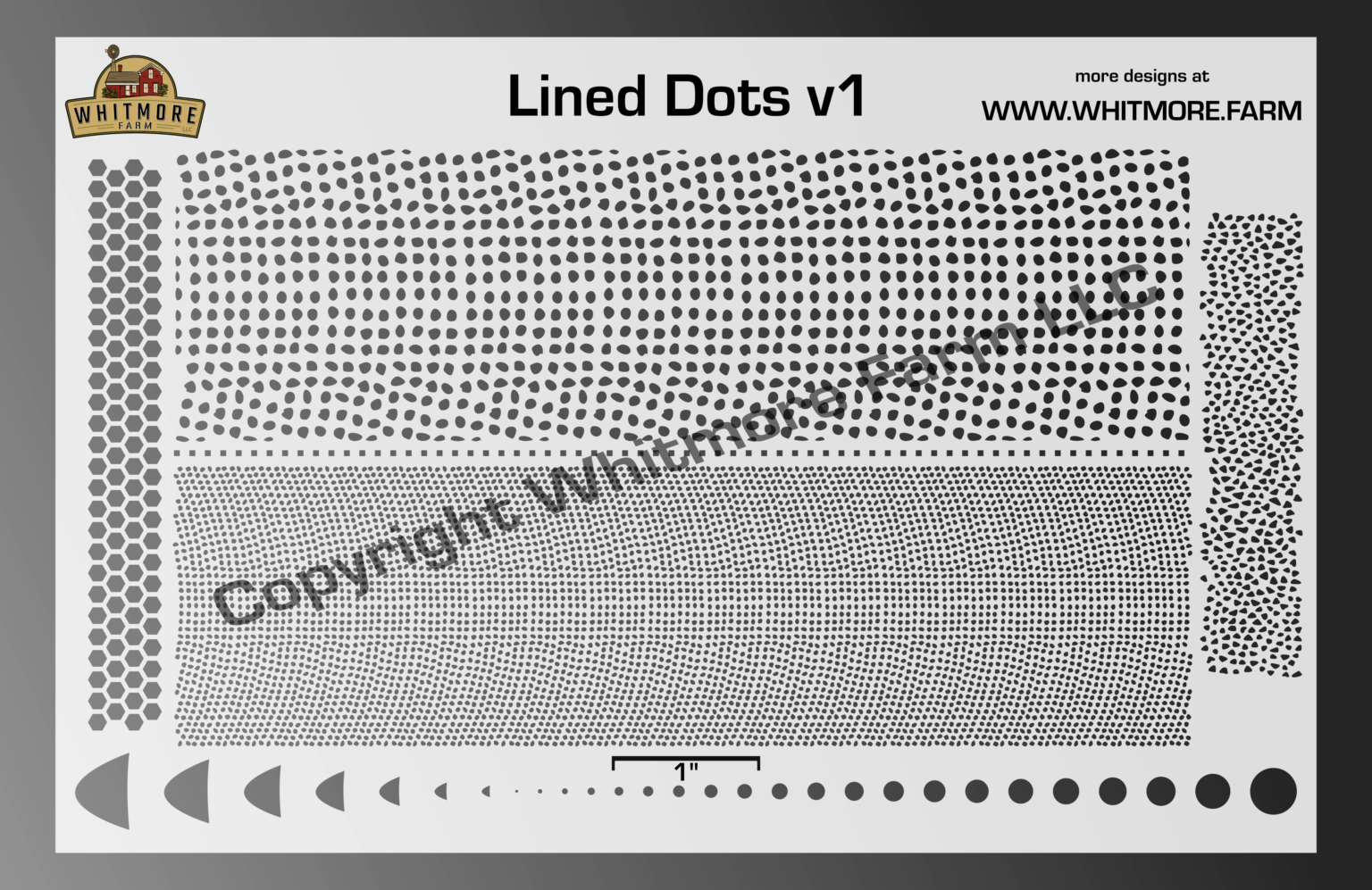 Lined Dots v1 Mesh Fishing Lure Airbrush Stencil - Whitmore Farm
