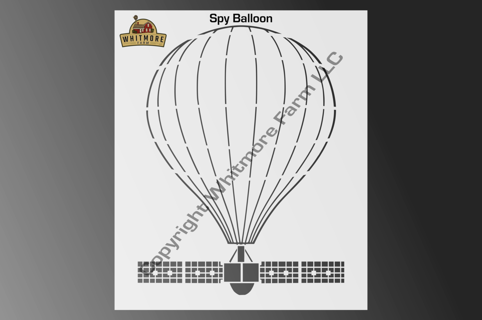Spy Balloon Airbrush Stencil - Whitmore Farm