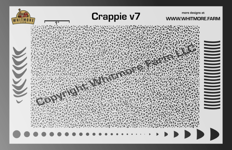 Crappie v7 Mesh Fishing Lure Airbrush Stencil - Whitmore Farm
