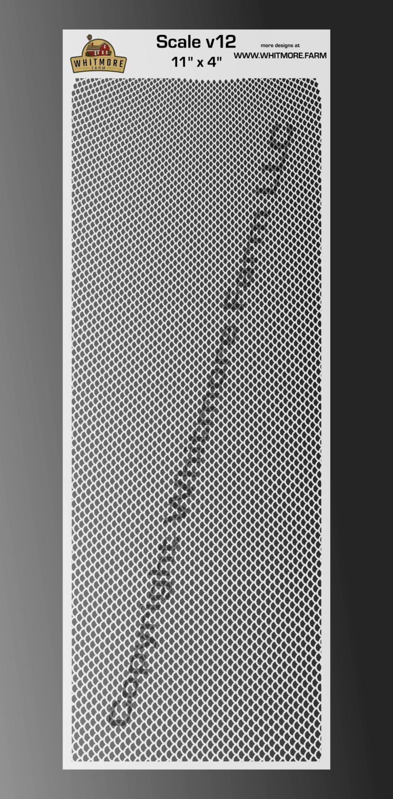 Scale v12 Large Format Mesh Fishing Lure Airbrush Stencil - 11" x 4 ...